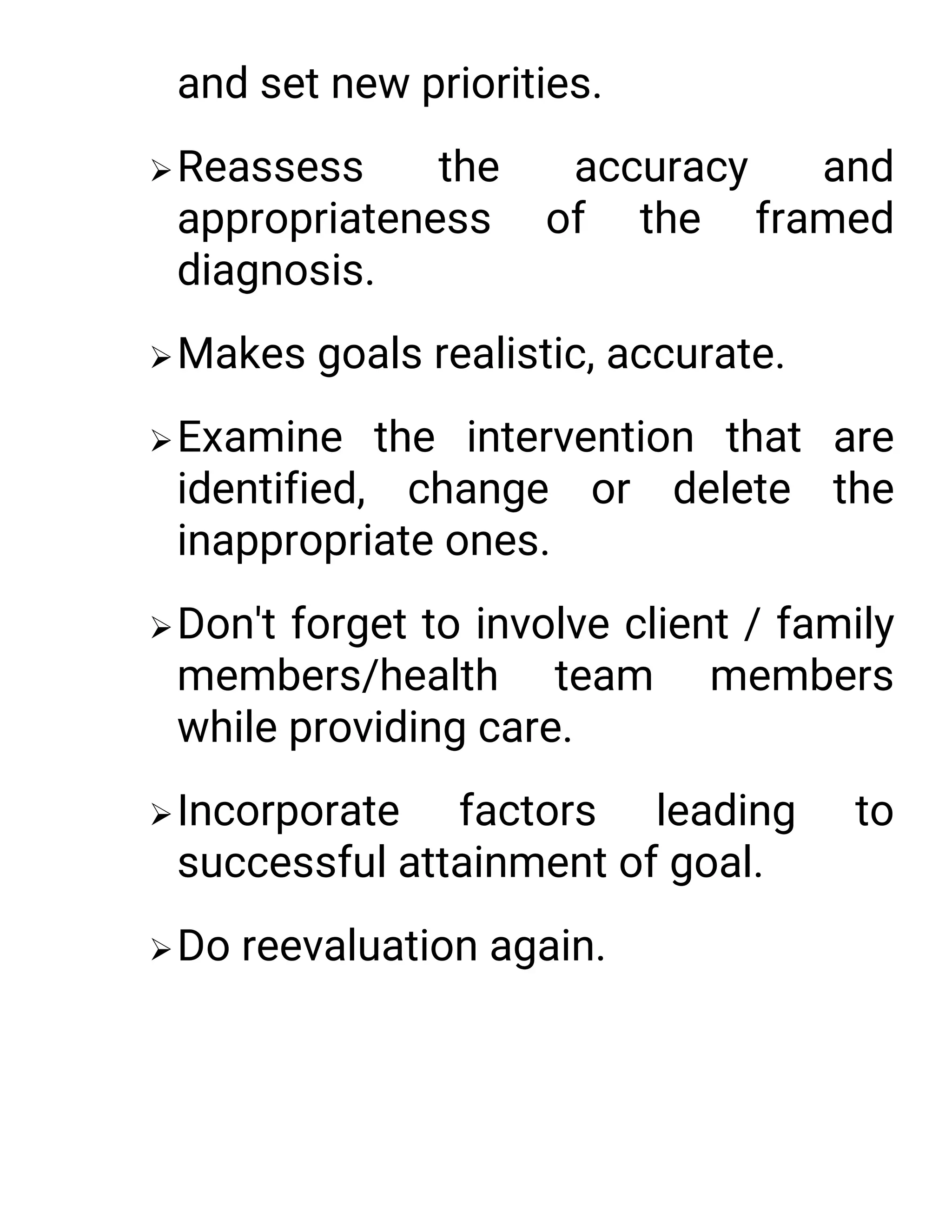 Nursing goal,implementation and evaluation | PDF