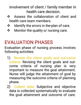 Nursing goal,implementation and evaluation | PDF