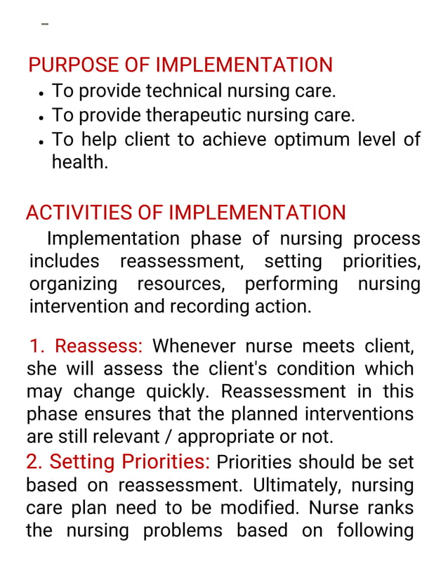 Nursing goal,implementation and evaluation | PDF | Parenting Babies and Toddlers | Parenting