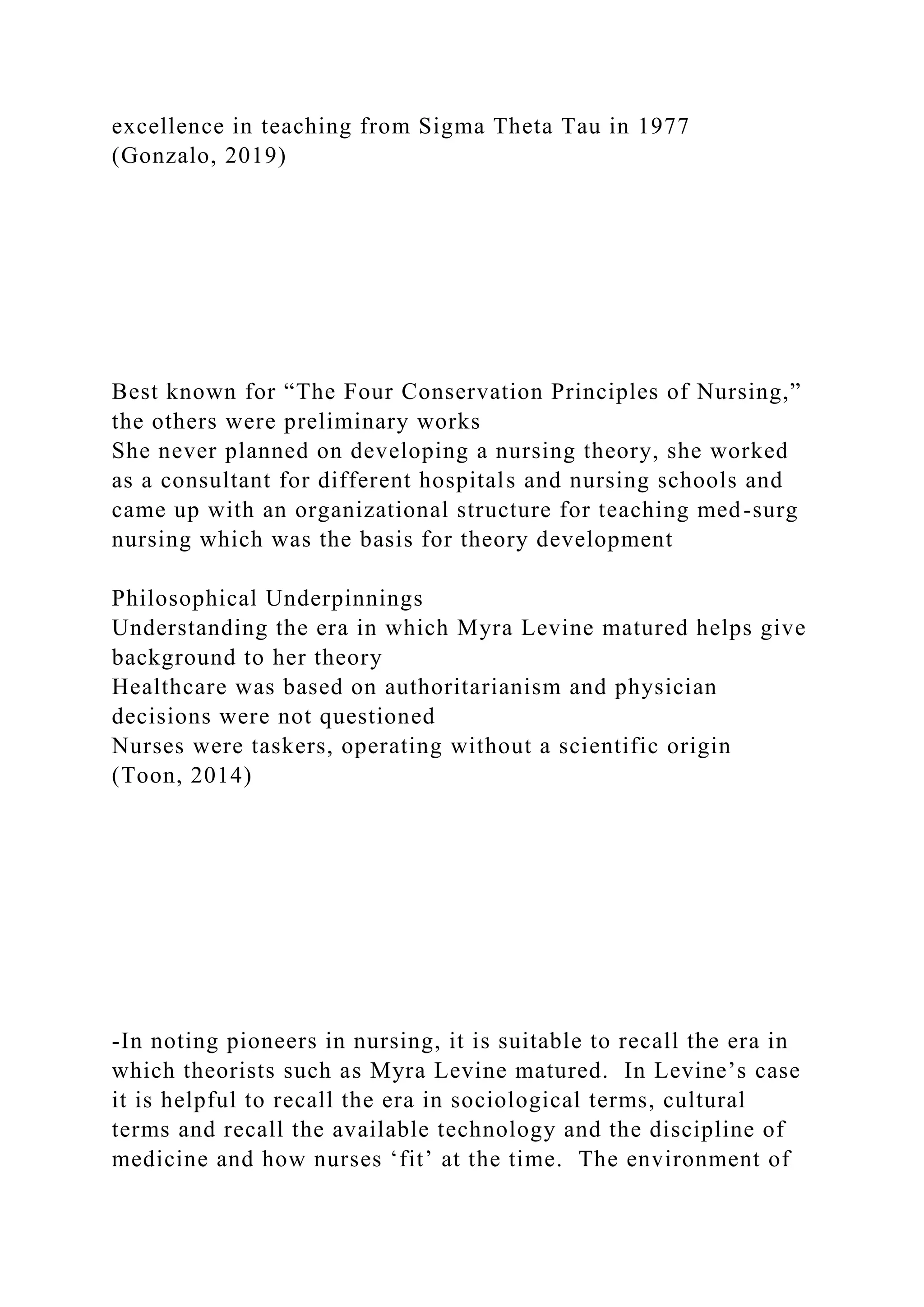 NURSING GRAND THEORYMYRA LEVINE CONSERVATION MODELS.docx