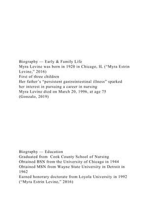 NURSING GRAND THEORYMYRA LEVINE CONSERVATION MODELS.docx
