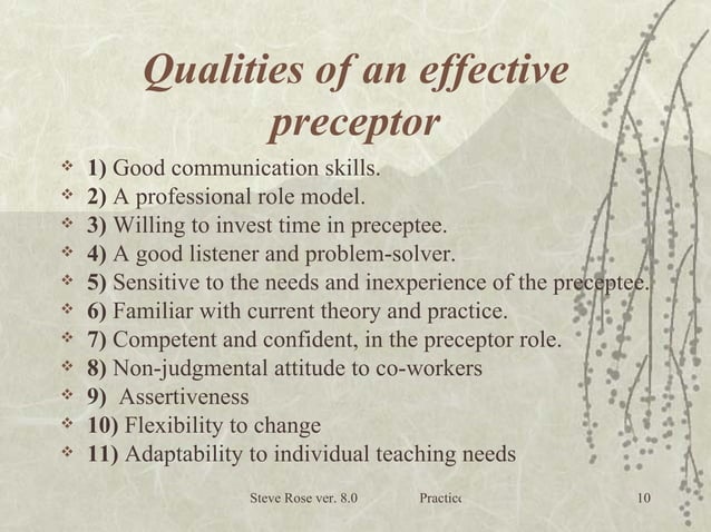 Nursing guide to preceptorship | PPT | Education