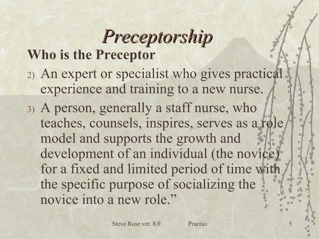 Nursing guide to preceptorship | PPT | Education