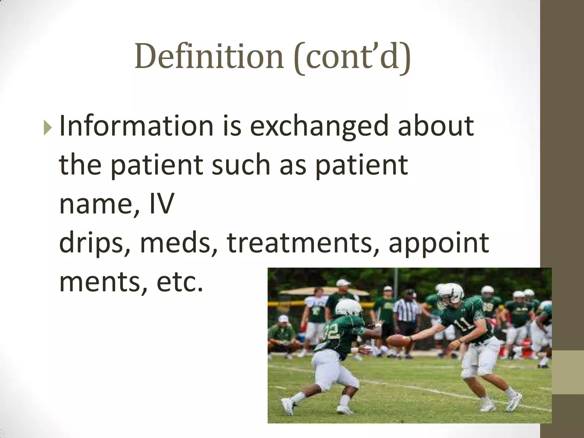 Nursing Handoff, Internet in Education project | PPTX