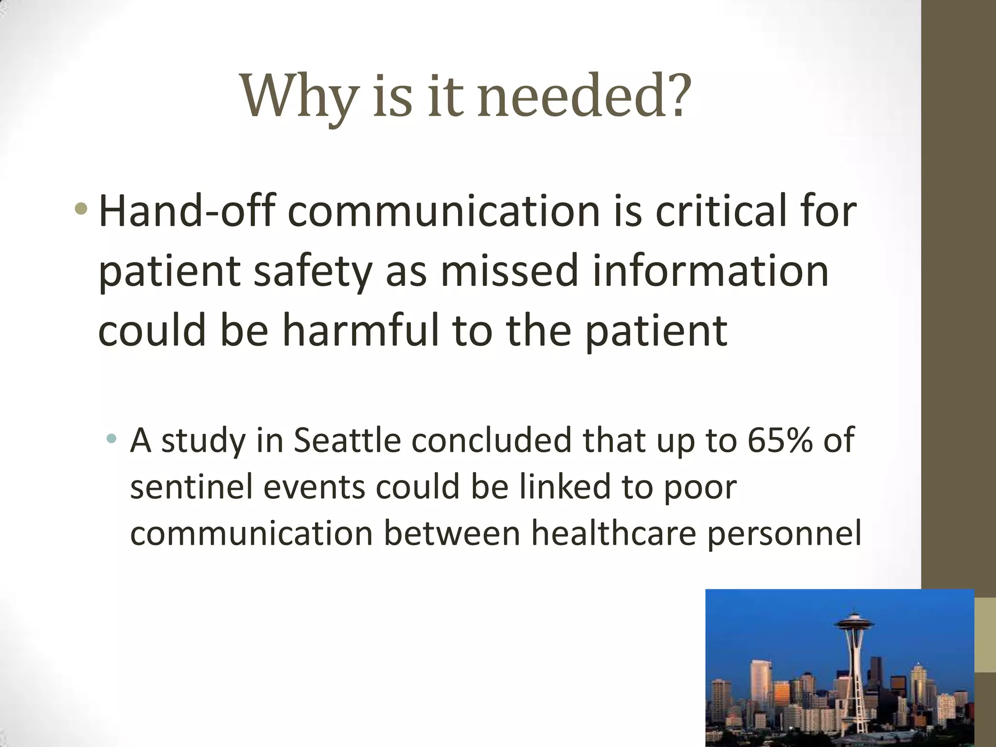 Nursing Handoff, Internet in Education project | PPTX