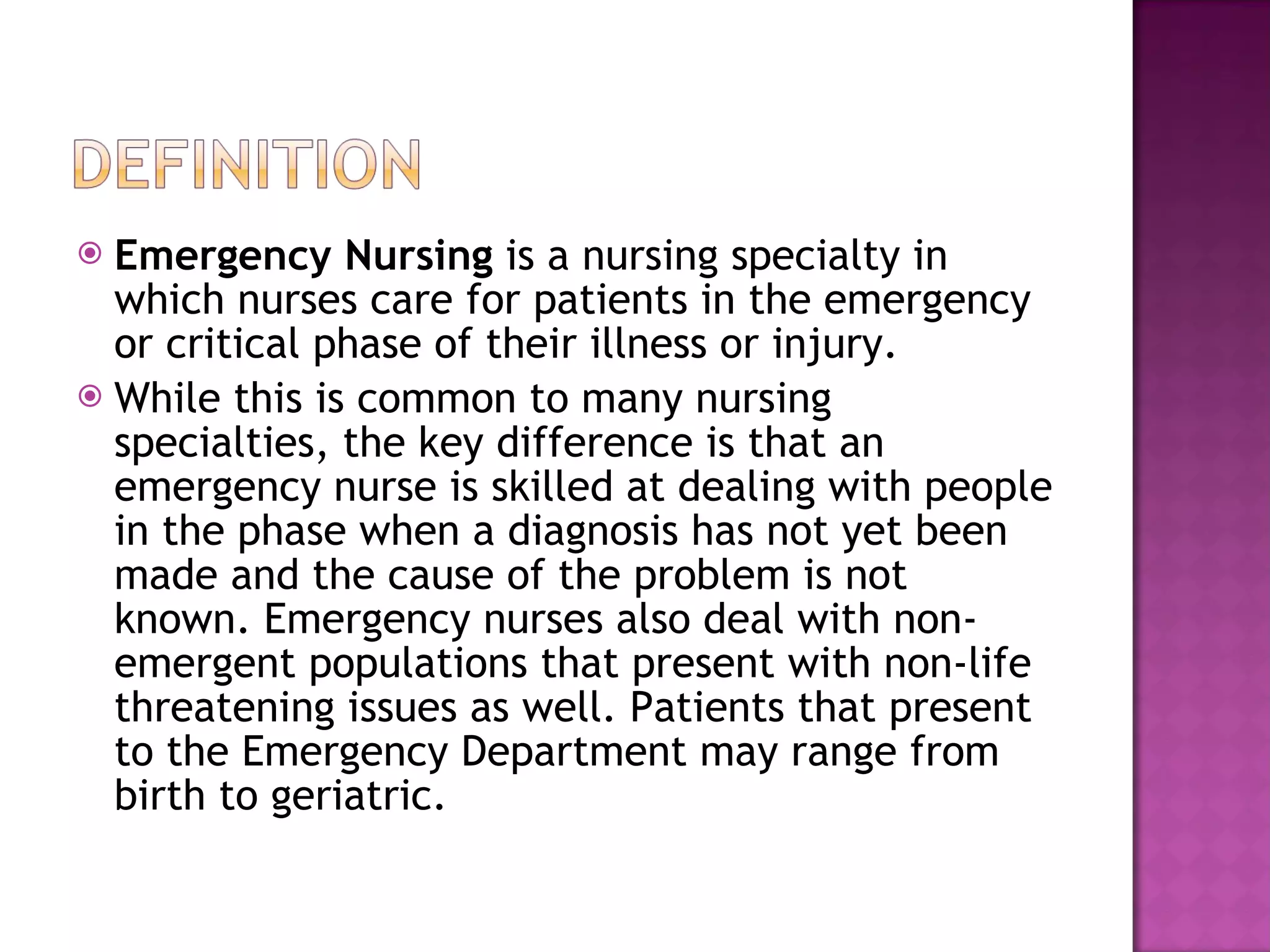 Nursing in emergencies | PPT