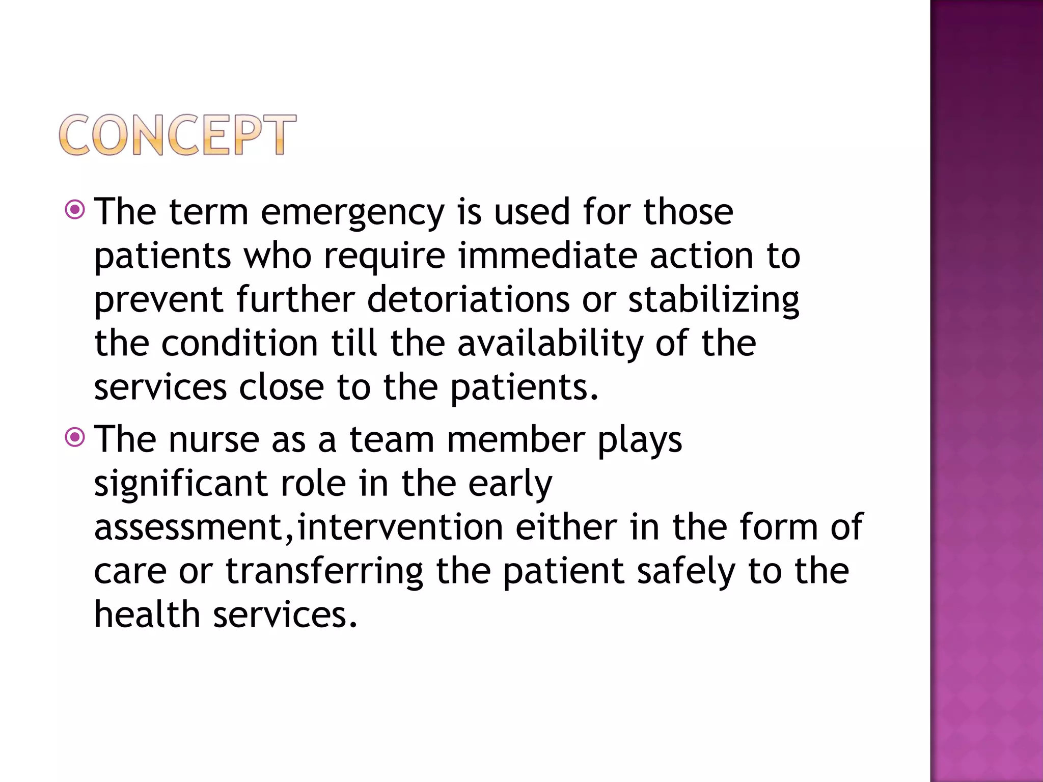 Nursing in emergencies | PPT