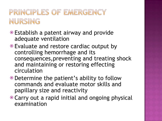 Nursing in emergencies | PPT