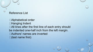 Nursing Info: APA formating | PPTX