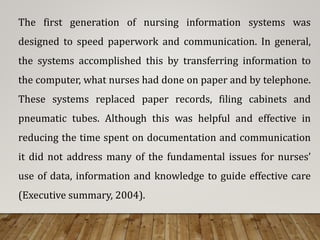 Nursing Informatics a new beginning to professiono | PPTX