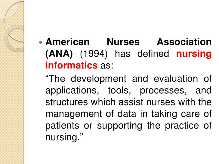 Nursing Informatics Introduction Nursing Informatics Introduction