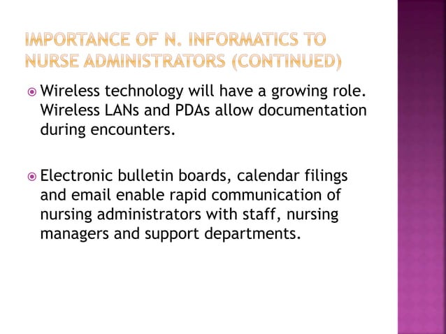 Nursing informatics for nurse administrators | PPTX | IT and Internet ...