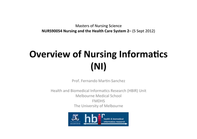 Nursing informatics Lecture | PDF | Healthcare Industry | Industries