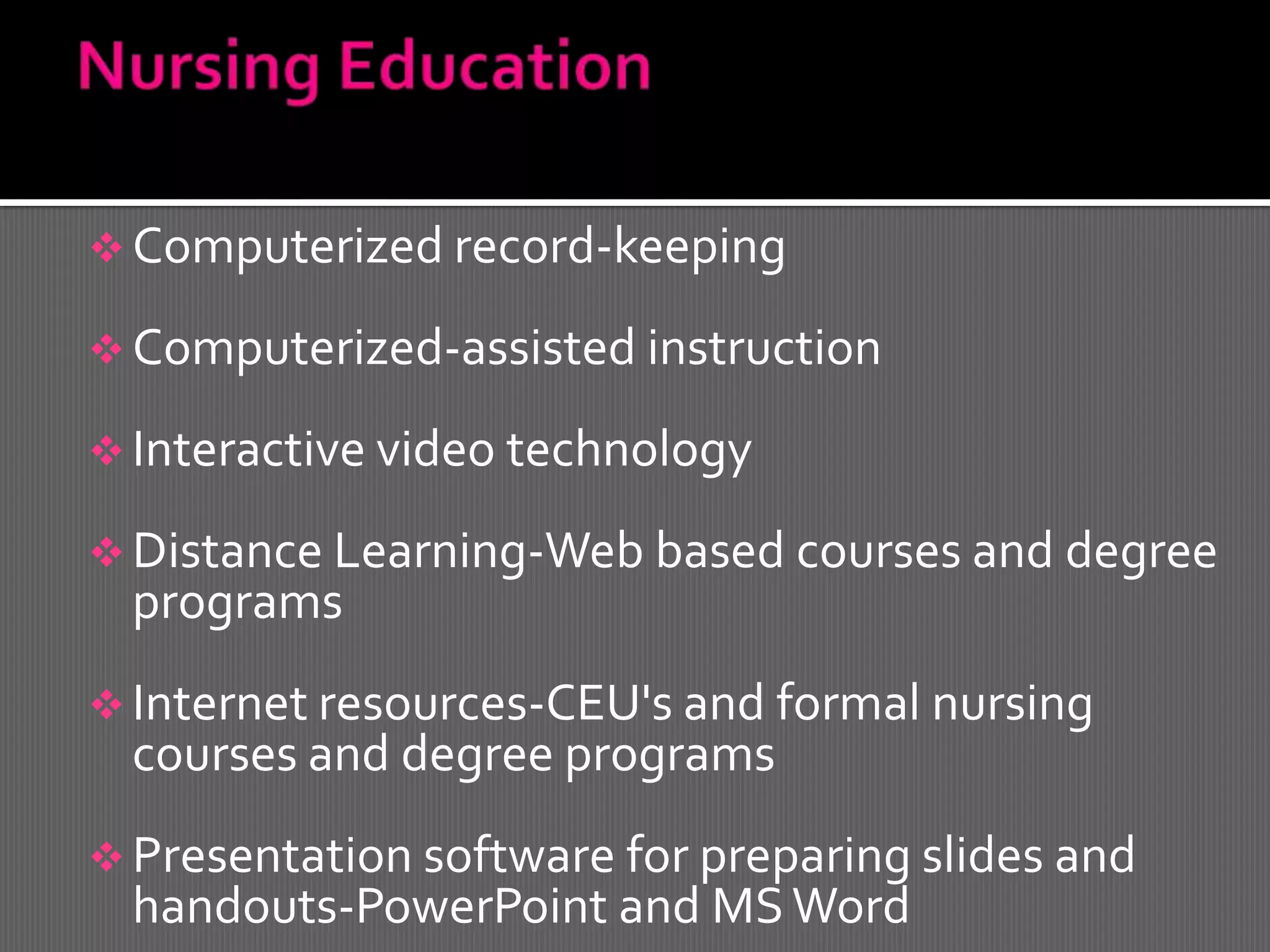 Nursing informatics presentation | PPTX