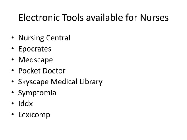 Nursing informatics Tools | PPT