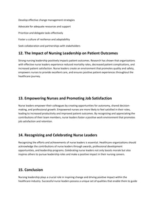 Nursing Leadership: Inspiring Change and Driving Positive Impact | DOCX