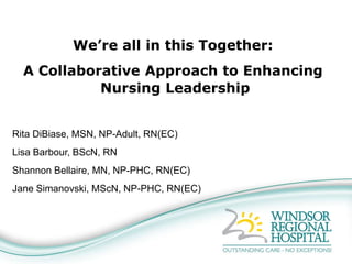 We're All In This Together: A Collaborative Approach To Enhancing ...