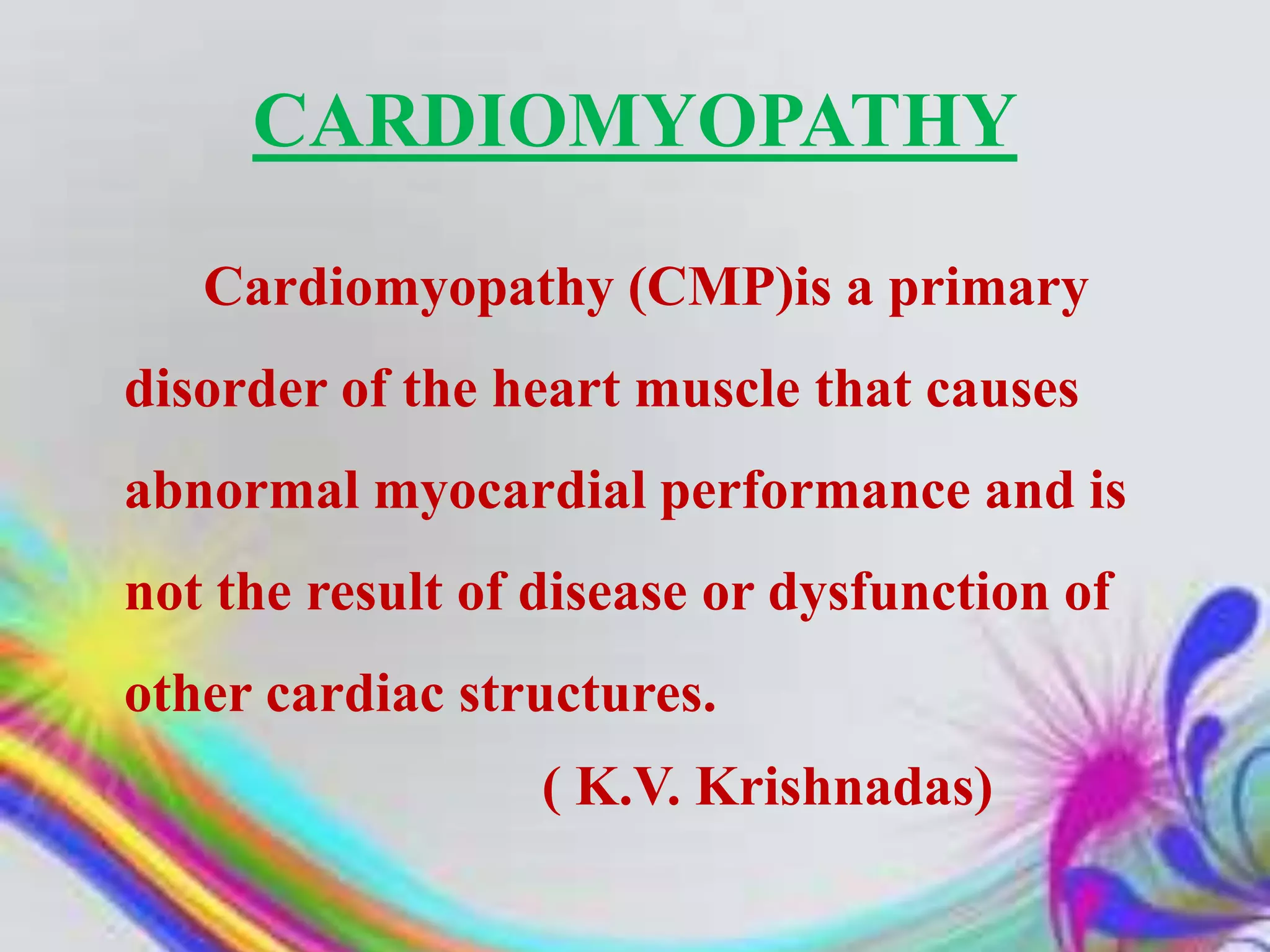 Nursing management of a patient with cardiomyopathy | PPTX