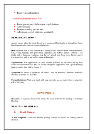 Nursing management of Blood disorders. | DOCX
