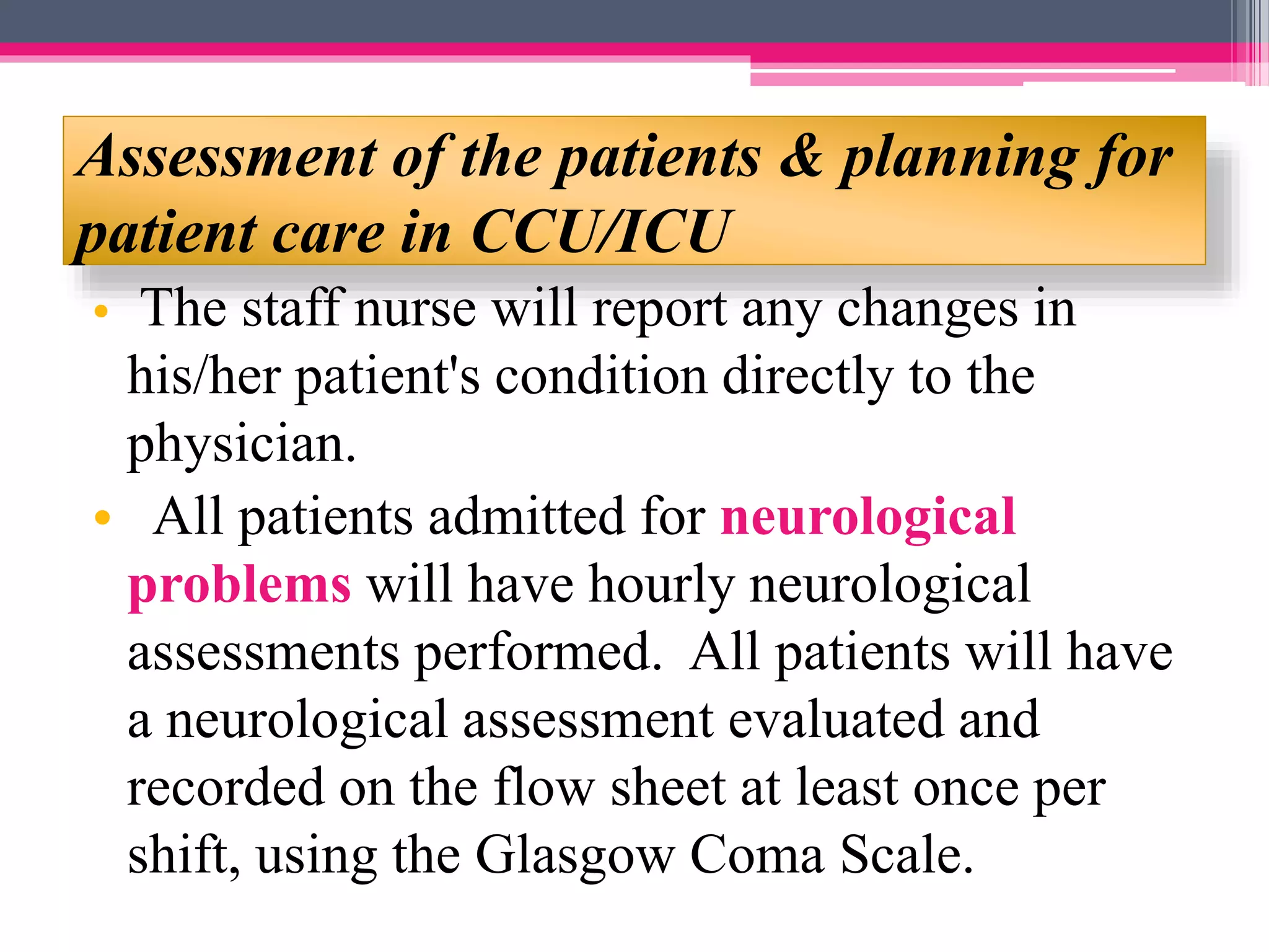 Nursing management of critically ill patient in intensive care units | PPTX