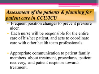 Nursing management of critically ill patient in intensive care units | PPTX
