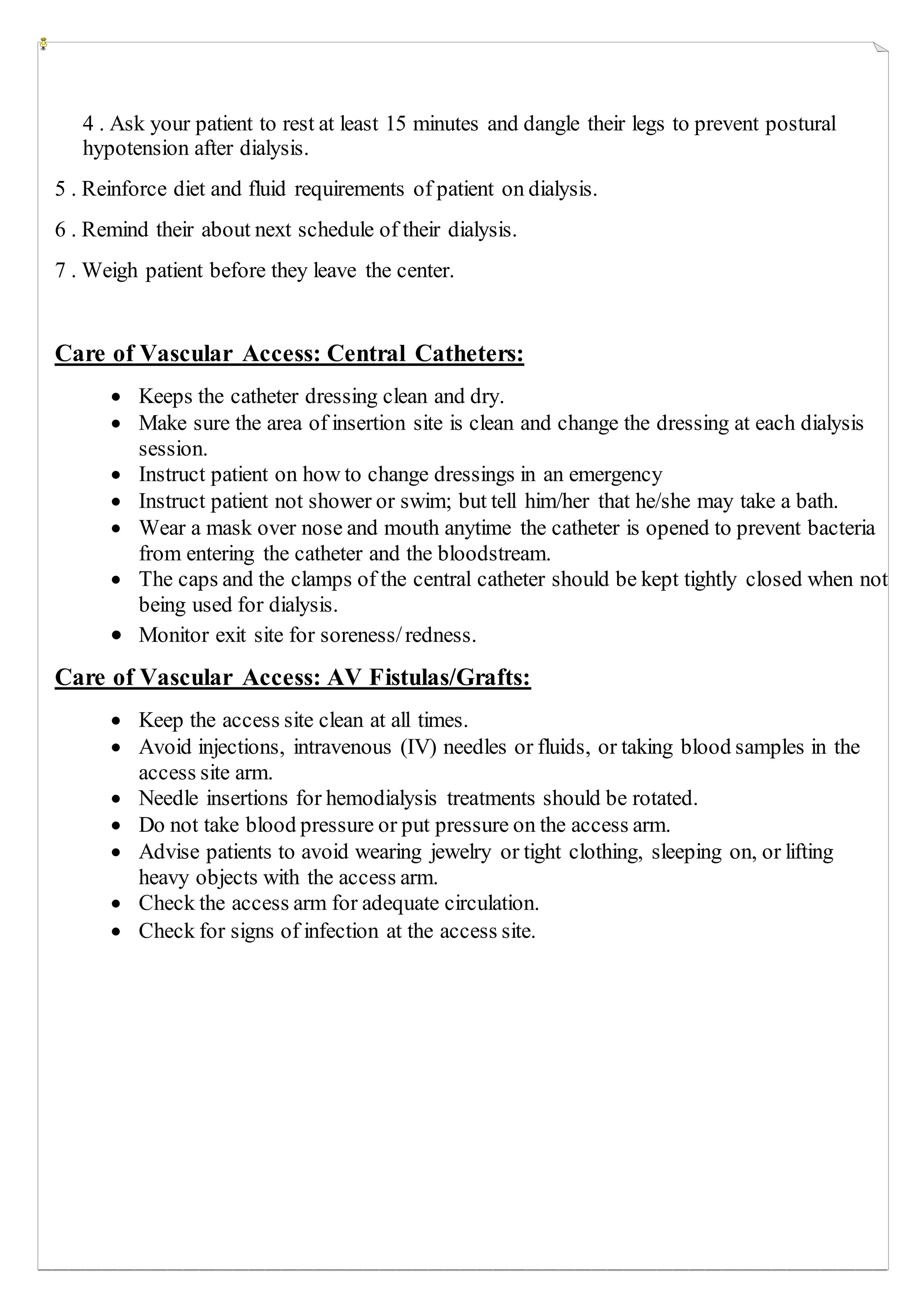 Nursing management of hemodialysis | DOCX