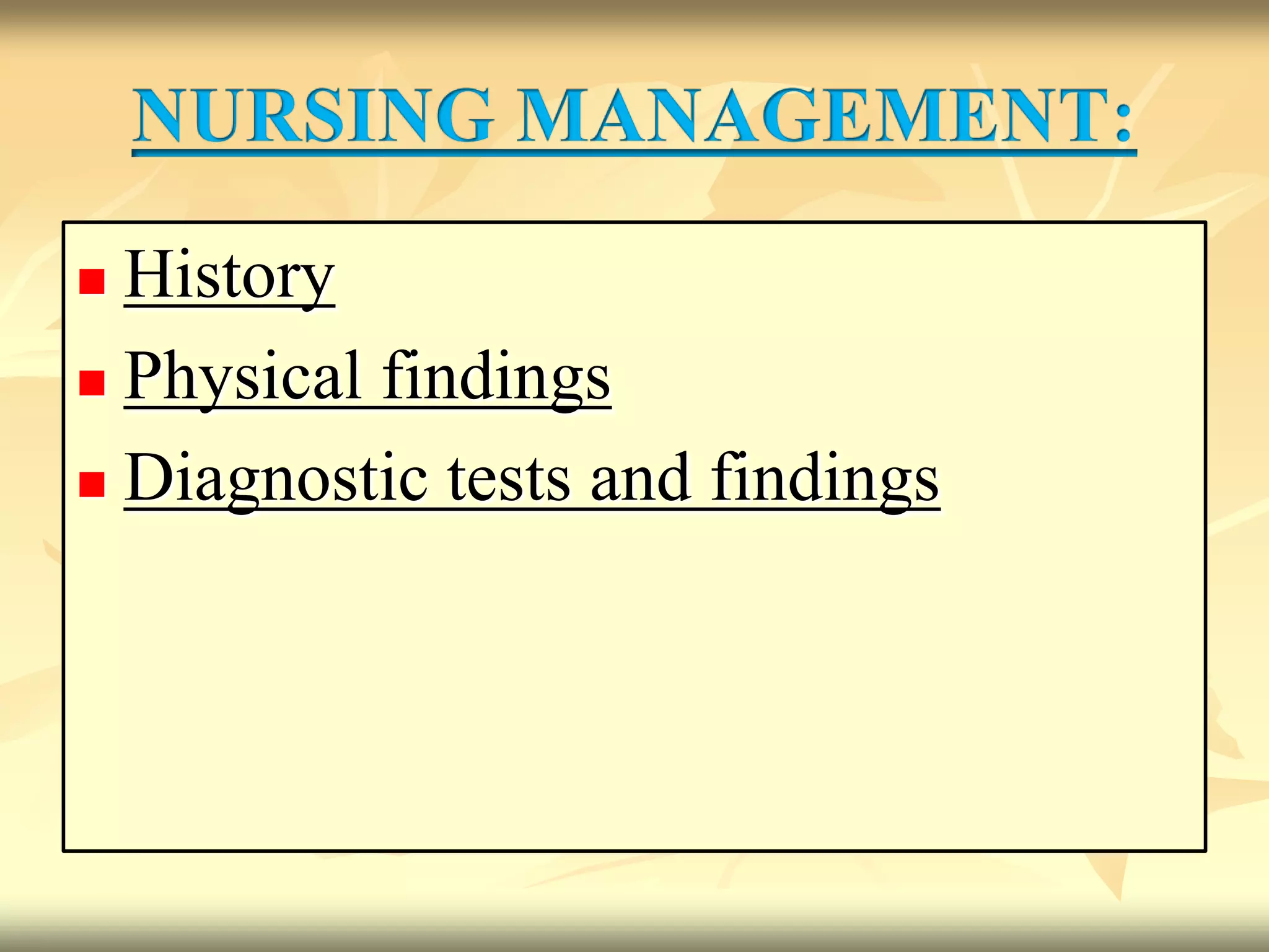 Nursing management of physiological conditions and symptoms of | PPTX