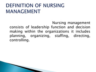 Nursing management | PPTX