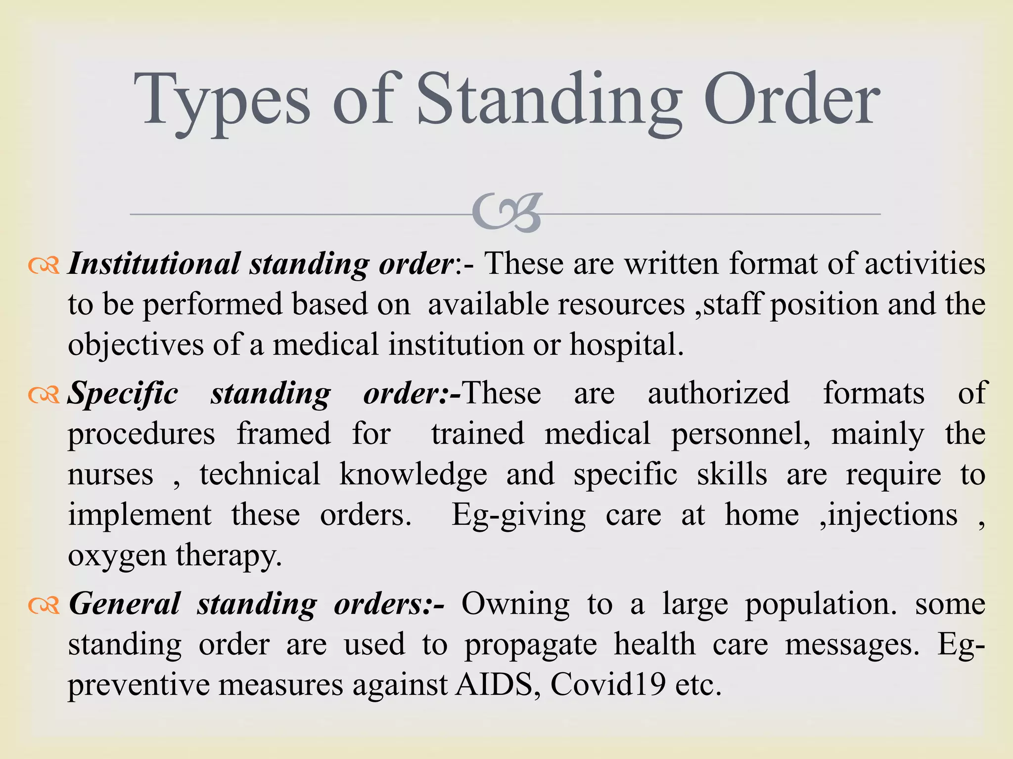Nursing Manuals, Protocols/ Standing Orders | PPTX