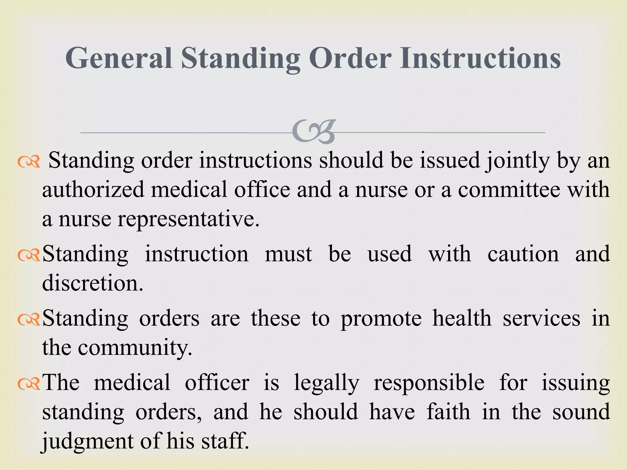 Nursing Manuals, Protocols/ Standing Orders | PPTX