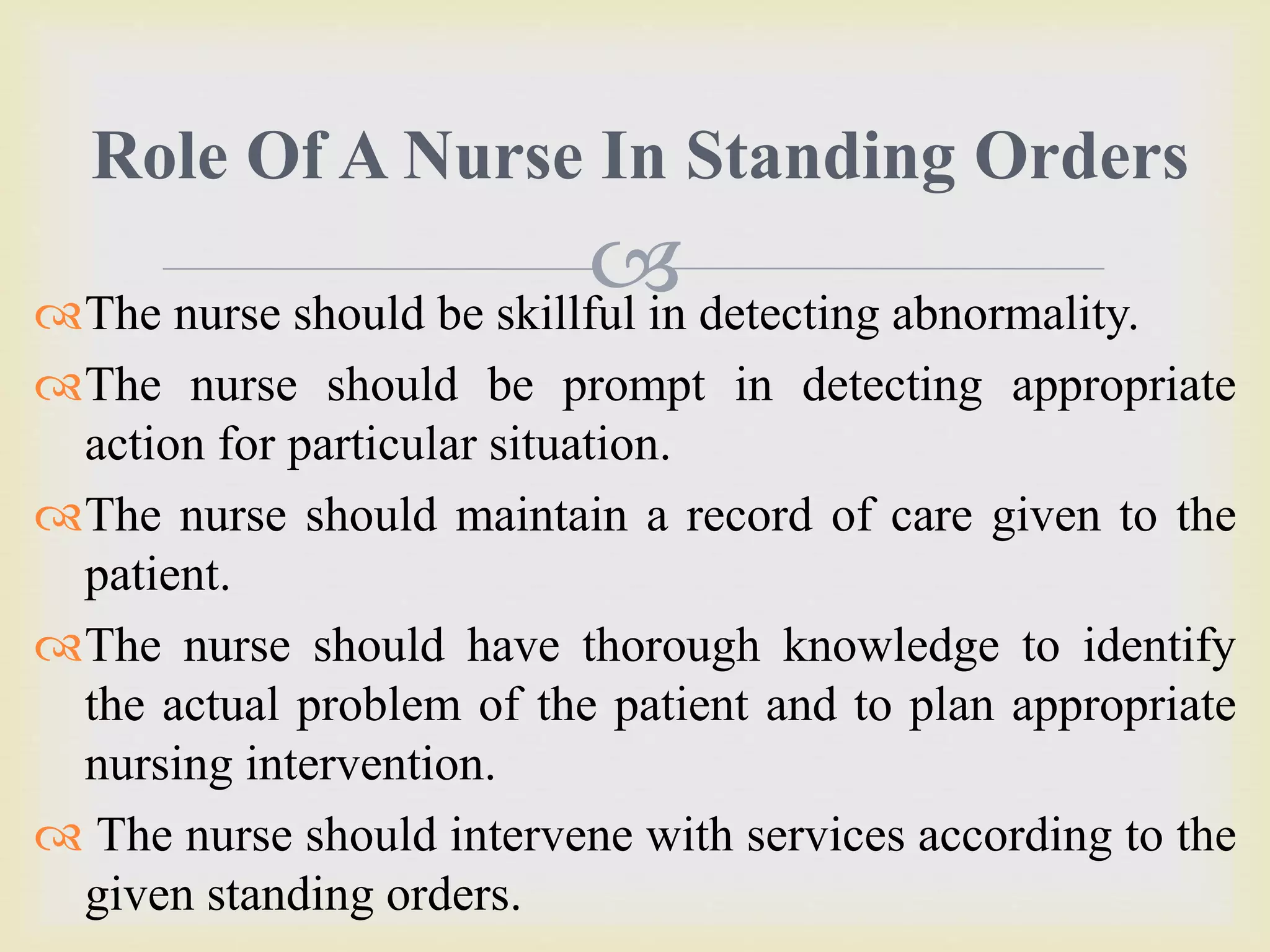 Nursing Manuals, Protocols/ Standing Orders | PPTX