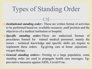 Nursing Manuals, Protocols/ Standing Orders | PPTX