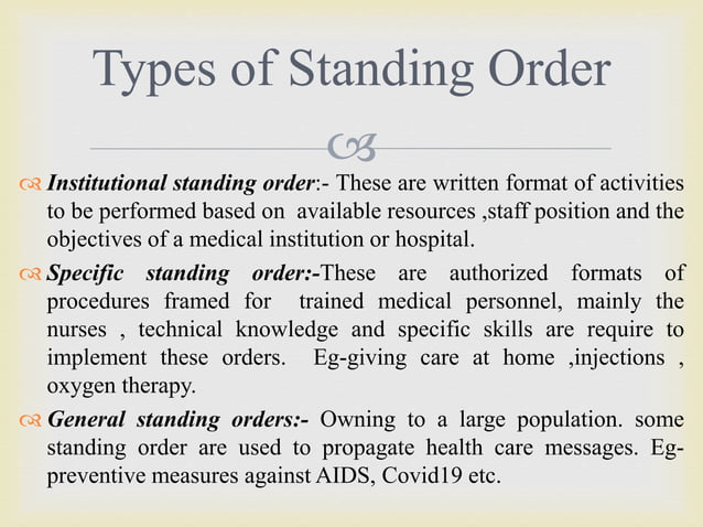 Nursing Manuals, Protocols/ Standing Orders | PPTX