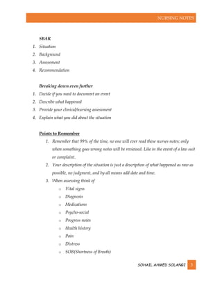 Nursing notes | PDF