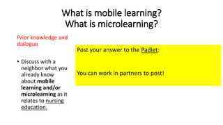 Nursing Professional Development on Mobile Learning and Microlearning ...
