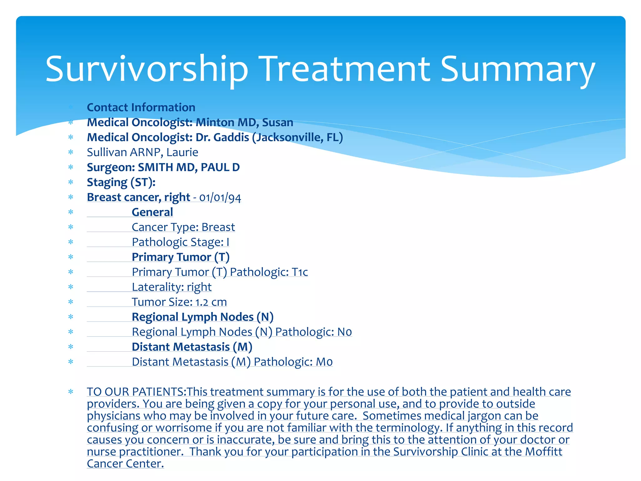 Moffitt Cancer Center Survivorship Program | PPTX