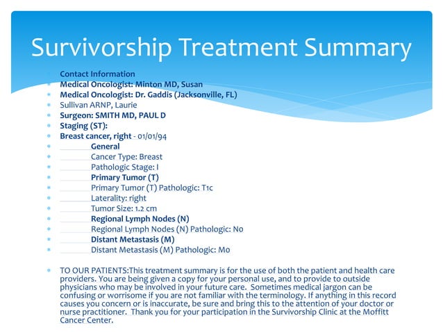 Moffitt Cancer Center Survivorship Program | PPTX