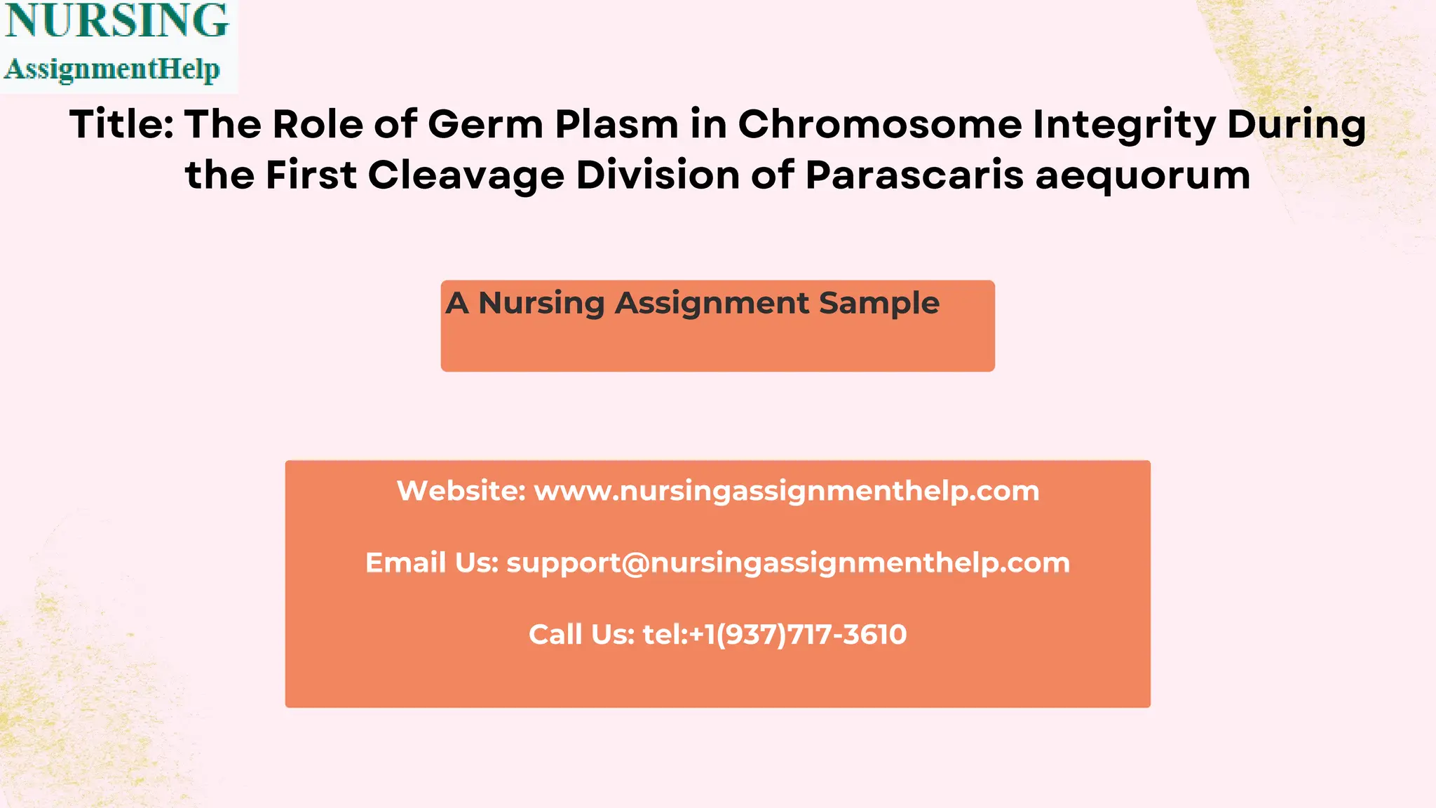 Exploring Germ Plasm Segregation and Chromosome Fragmentation ...