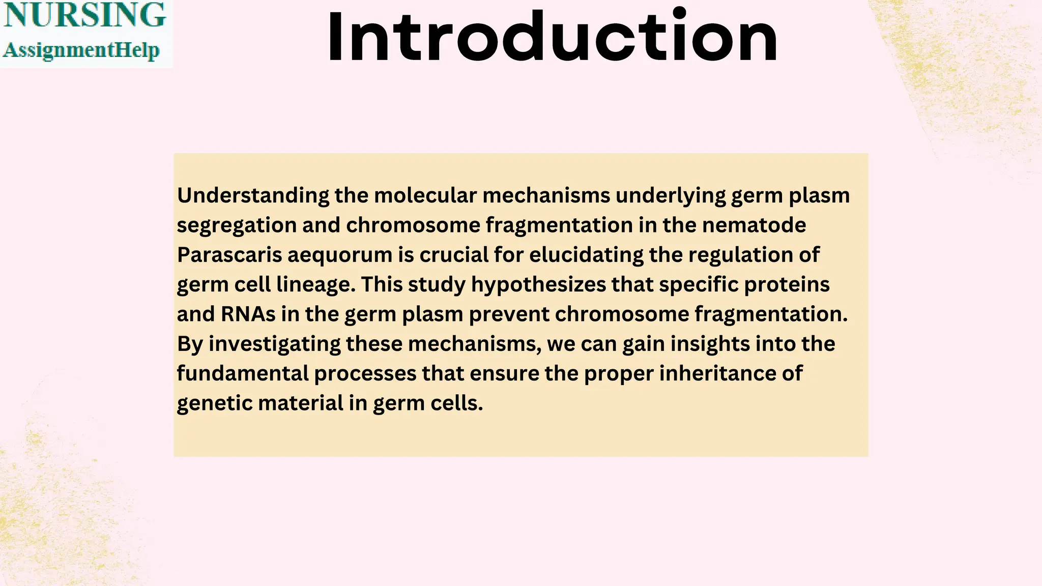 Exploring Germ Plasm Segregation and Chromosome Fragmentation ...