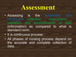 Nursing process,,,Assessment | PPTX