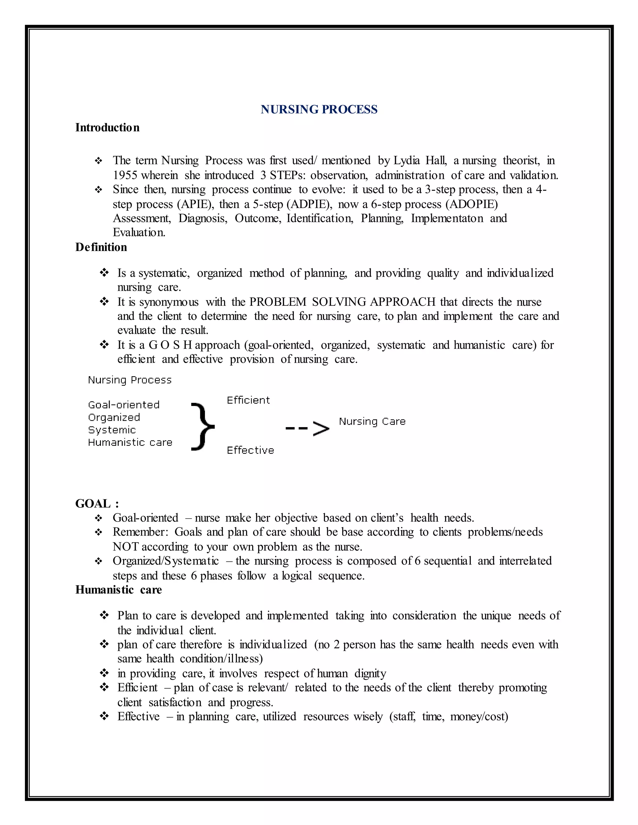 Nursing process | DOCX