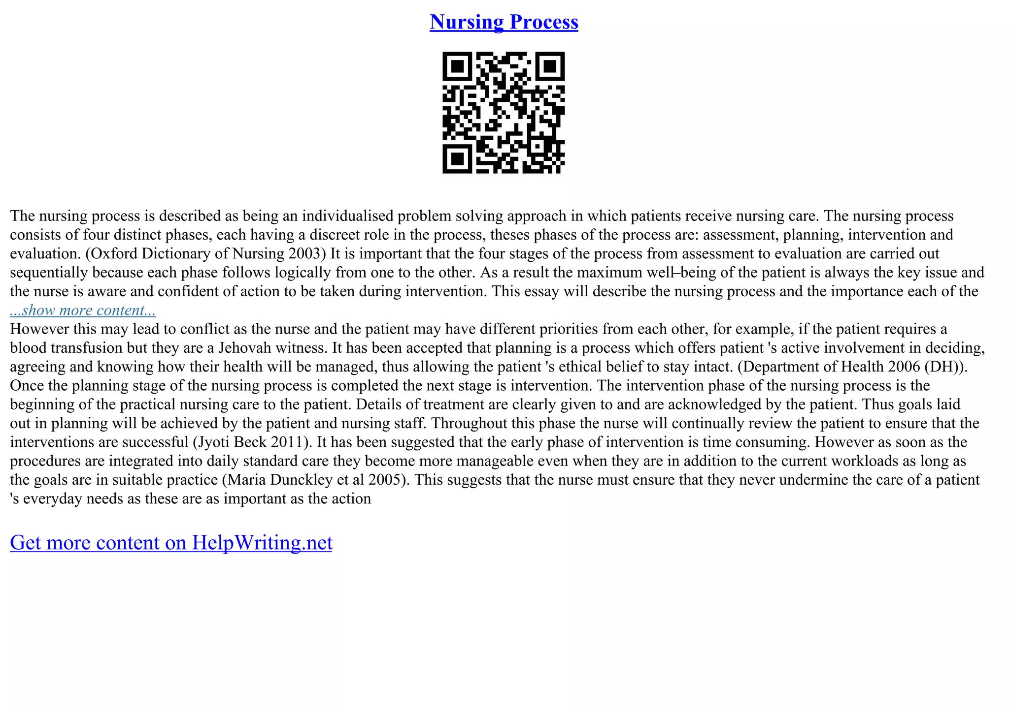 Nursing Process | PDF