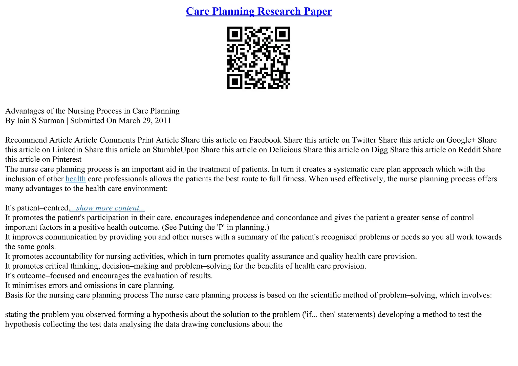 Nursing Process | PDF