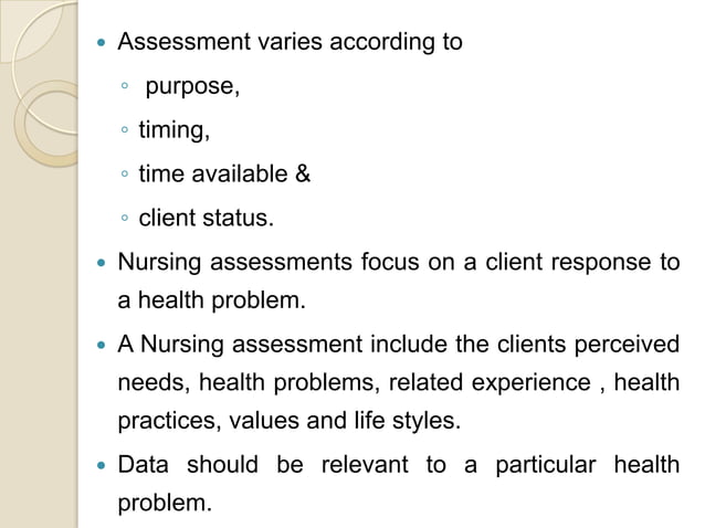 Nursing process assessing | PPTX