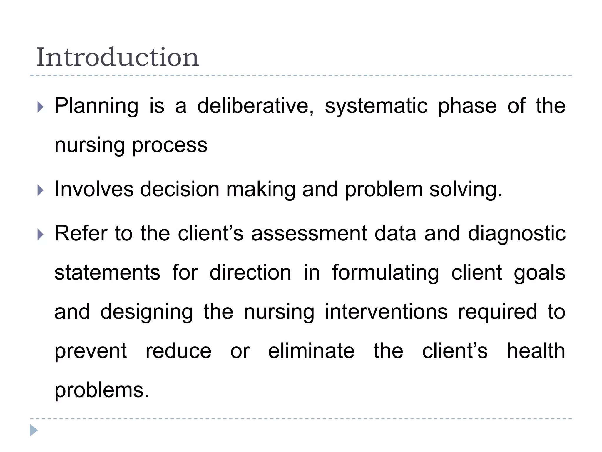 Nursing process planning | PPTX