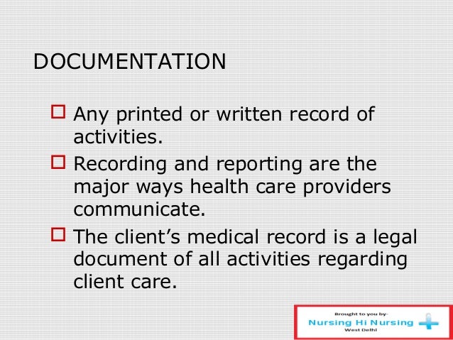 Documentation In Nursing