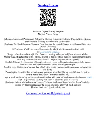Nursing Process Essay | PDF