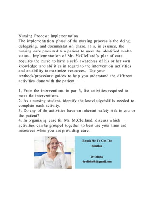 Nursing Process Implementation: Care Plans in Action | PDF