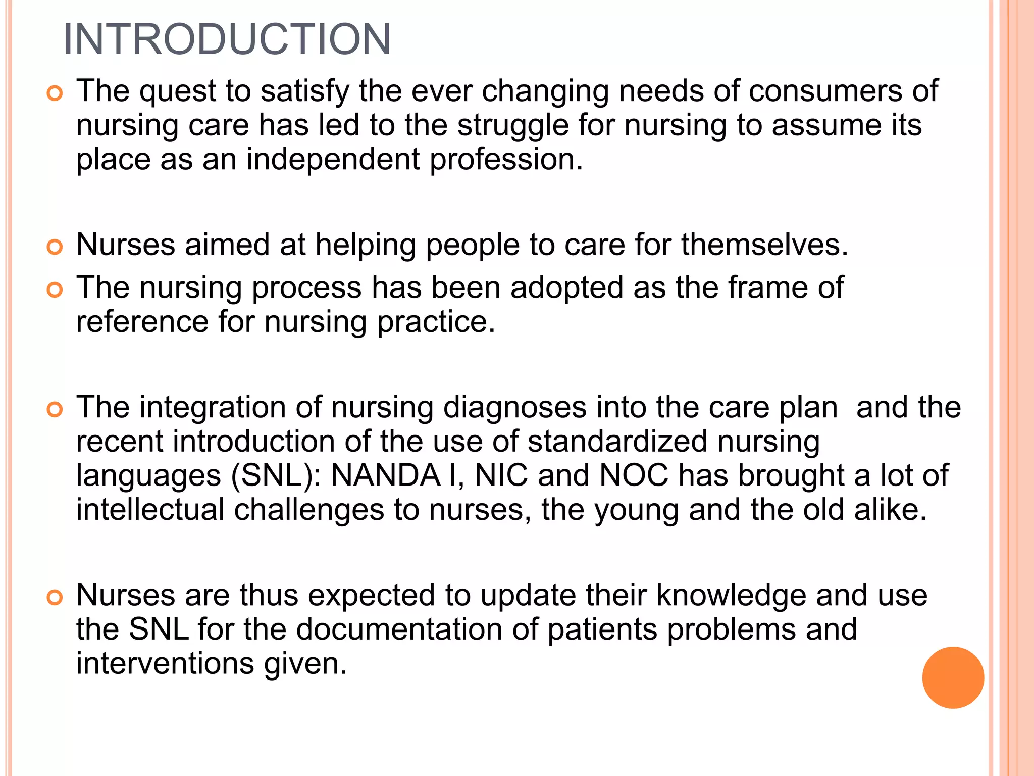 Nursing process, nanda i, nic & noc | PPTX | Diseases and Conditions ...