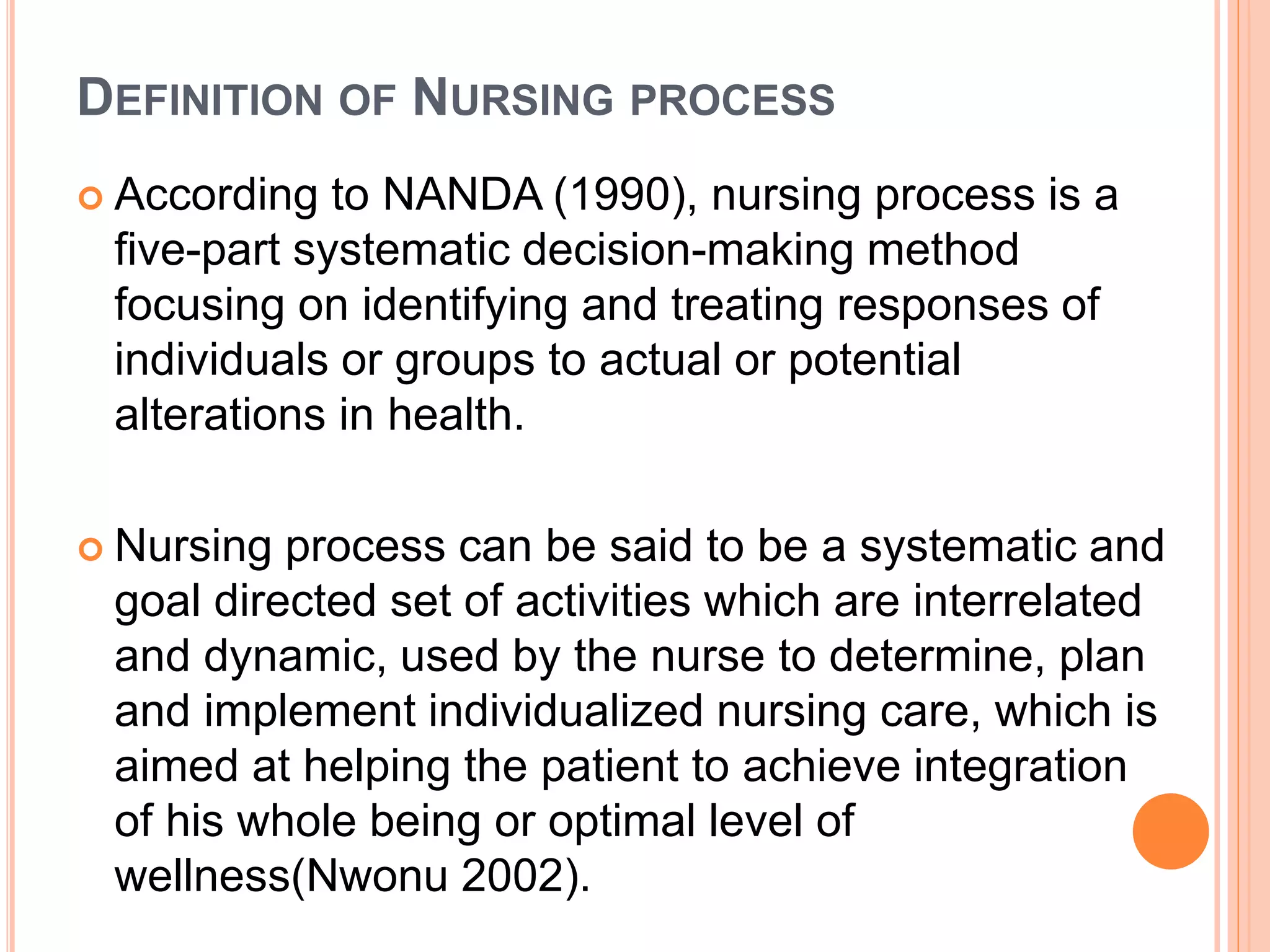 Nursing process, nanda i, nic & noc | PPTX
